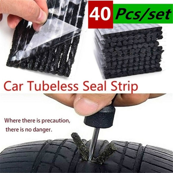 20/40x Tubeless Tire Tyre Puncture Repair Kit Strips Plug Car Cycling ...