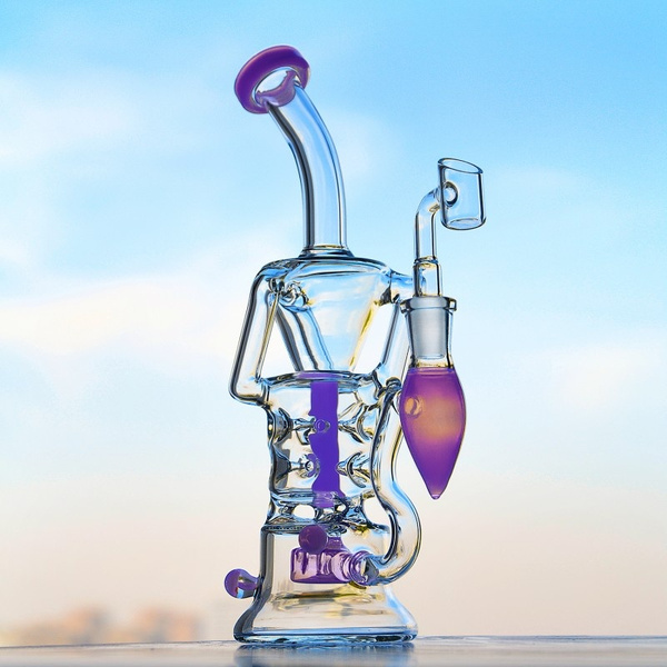 Violet Straight Glass Pipes Branch Water Oil Rigs Pipe 10inch banger ...
