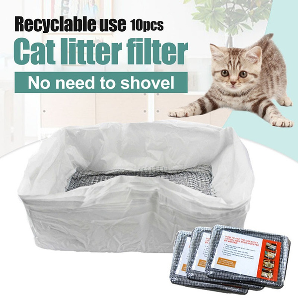 10 Pcs Reusable Cat Feces Filter Net Cats Sifting Litter Tray Liners ...