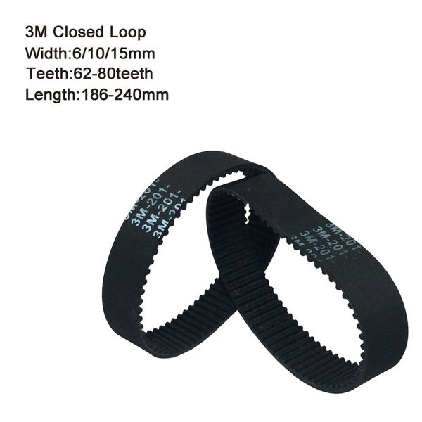 1PC HTD 3M Round Rubber Timing Belts Closed-Loop 186/189/195/198/201 ...