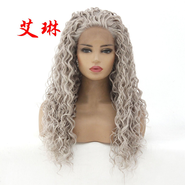 Fashion 4503 small roll front lace chemical fiber head set lifelike bubble face roll high ...