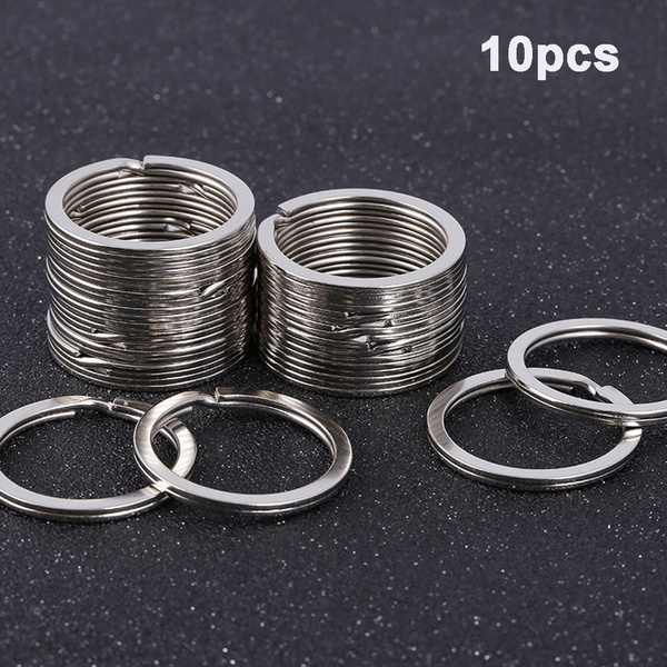 10PCS 30mm Split Round Durable Plating Circle Key Ring Keyring Keychain ...