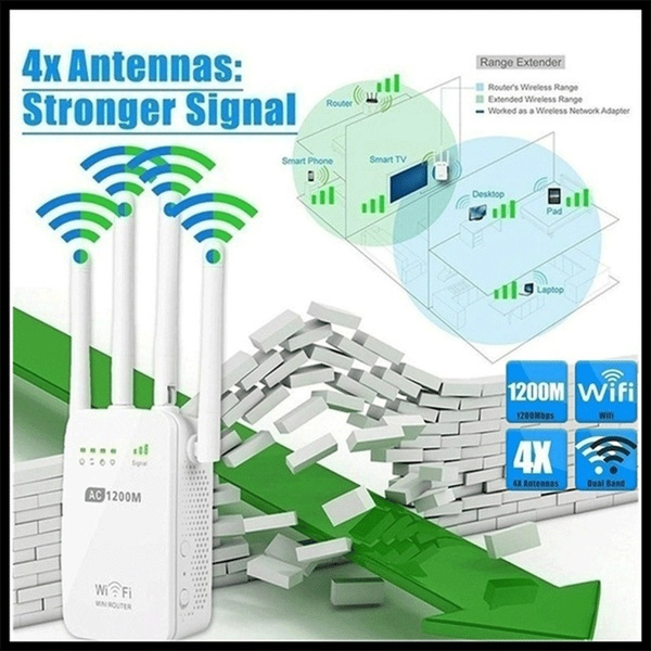 1200M/450M/300M/100Mbps Dual-band 2.4 / 5G 4 Antenna WIFI Range Extender WiFi Repeater Router | Wish