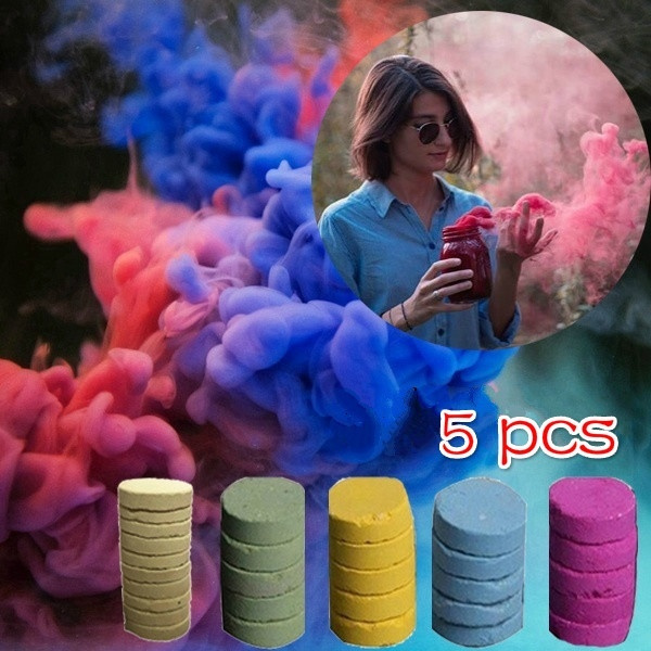 5Pcs Color Smoke Photography Props Smoke Stage Effect Smoke Cake Multi ...