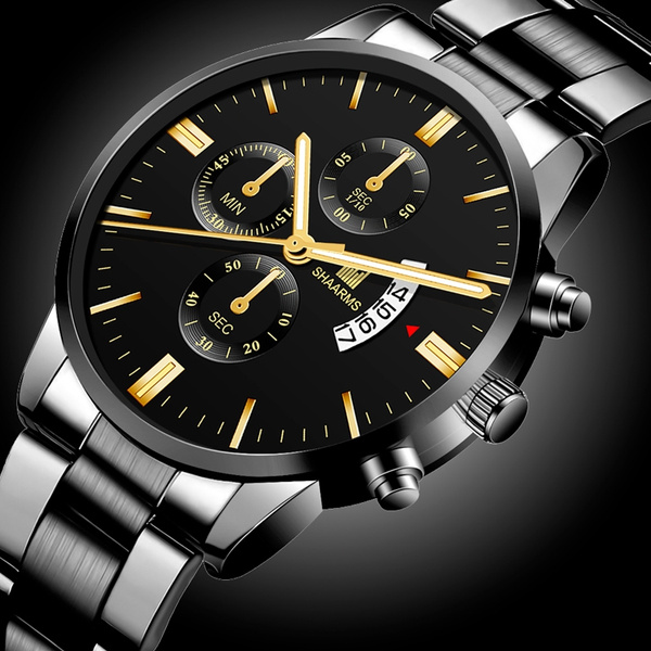 Luxury Men Casual Sports Watch Men'S Stainless Steel Quartz Calendar ...