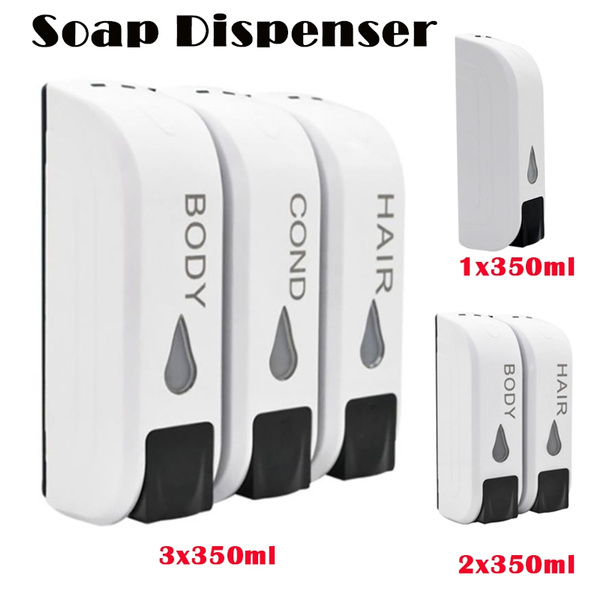 1/2/3 pcs 12oz Wall-mounted Press Type Plastic Liquid Soap Dispenser ...