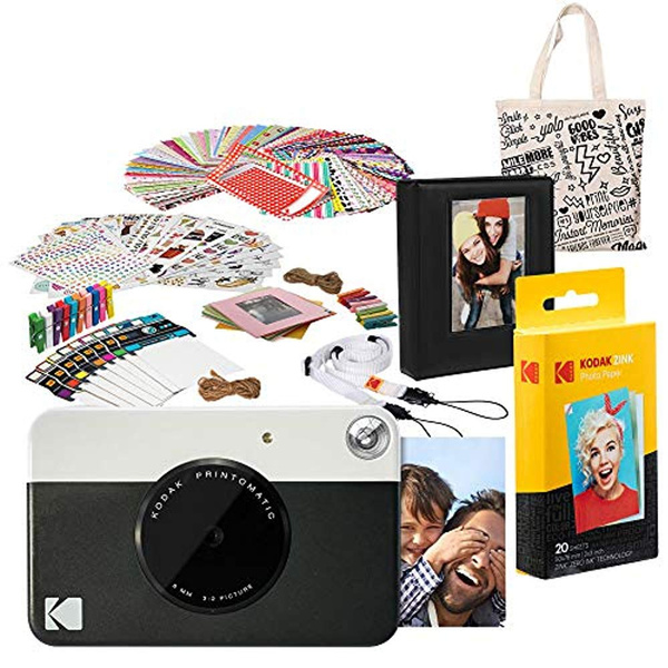 Kodak PRINTOMATIC Instant Print Camera (Black) Deluxe Bundle | Wish