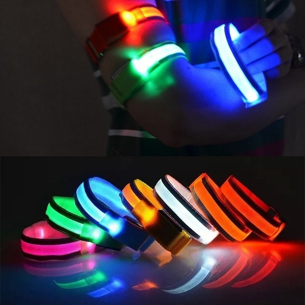 LED Safety Reflective Belt Strap Arm Band Belt Snap Wrap Armband ...