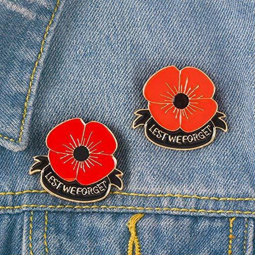 Veterans Gifts Lest We Forget Enamel Poppy Brooch Pins for Women Men ...