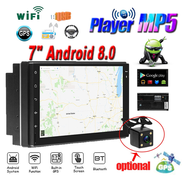 Android 8.0 HD Touch Screen 7" GPS Autoradio 2 Din Car MP5 Multimedia ...