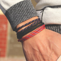 3 pcs/Set Hand Braided Rope Survival Bracelet Mulitilayer Personalized ...