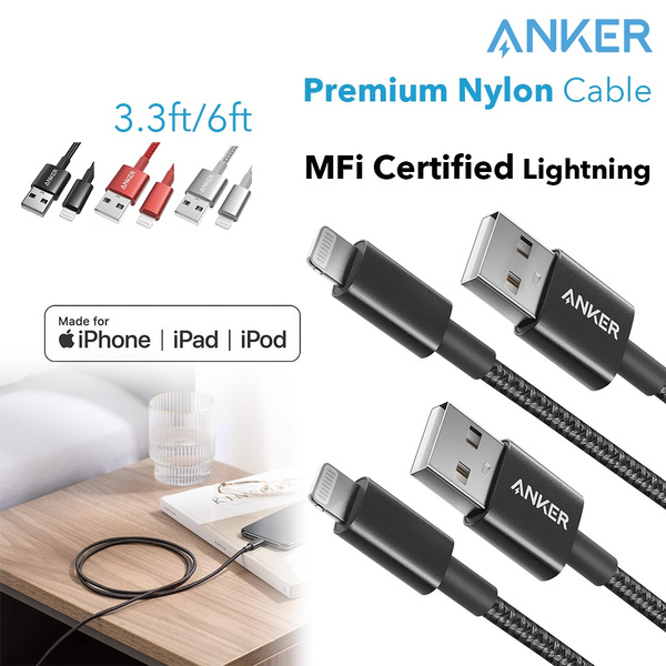 Anker Premium Nylon Lightning Cable, Apple MFi Certified for iPhone ...