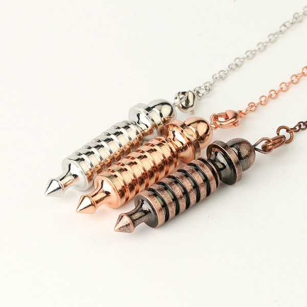 Dowsing Pendulum Metal Healing Divining Scrying Point Ball Coil Copper ...