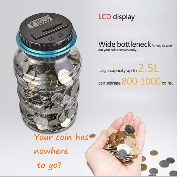 Large Digital Creative Fashion LCD Screen Coin Counting Save Money ...