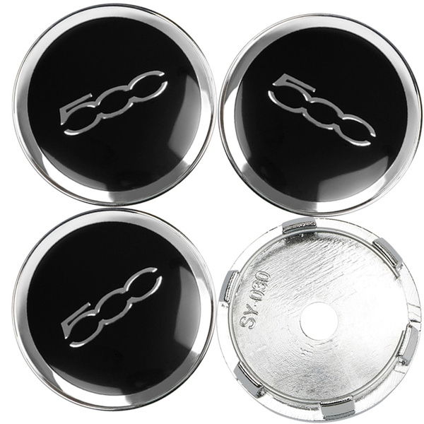 4pcs 60mm Car Wheel Center Caps for Fiat 500 5CC Logo Car Wheel Center ...