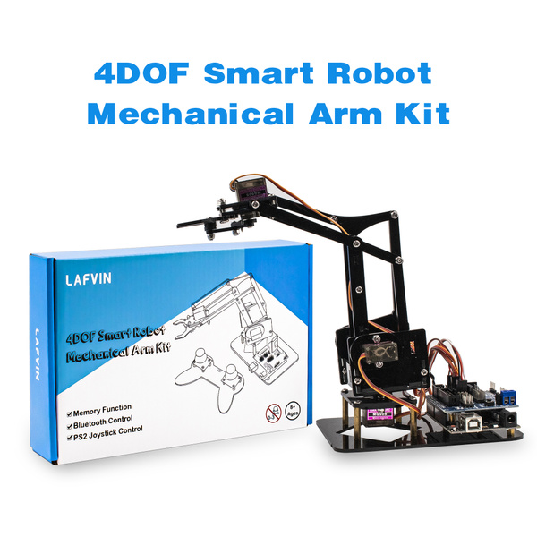 1 Set 4DOF Acrylic Toys Robot Mechanical Arm Claw Kit for Arduino DIY ...
