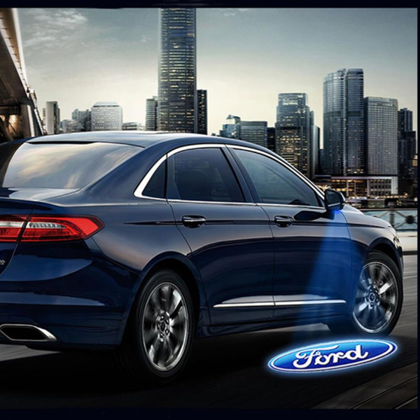 Never Fade Car Rear View Mirror LED Logo Welcome Ford Logo Light for ...