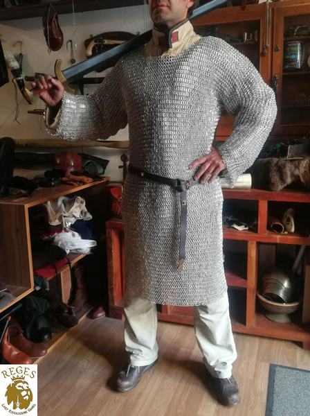 Original Chainmail Hauberk Riveted Aluminium Rings Helm Medieval ...