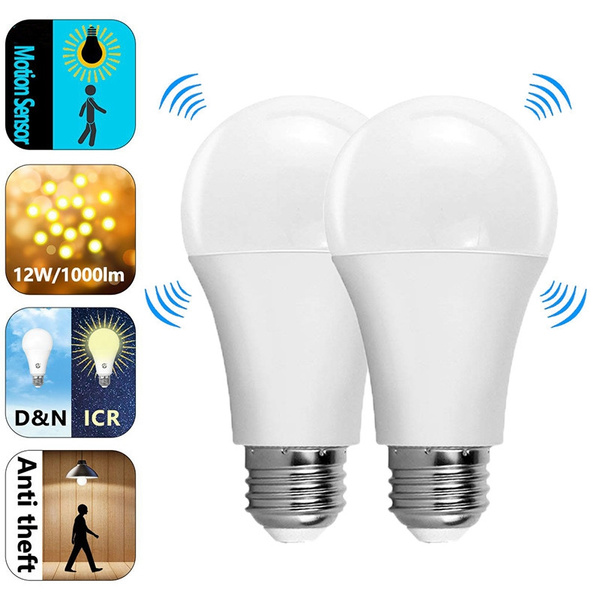 1/2Pcs E27 LED Light Bulb with Motion Sensor Smart Light Radar Sensor ...
