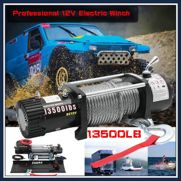 Professional 12V Electric Winch With Remote Control 13500LB Auto ...