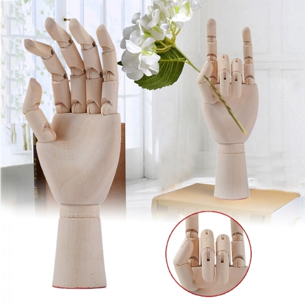 7" Wooden Hand Human Figure Artist Painting Model Mannequin Jointed ...