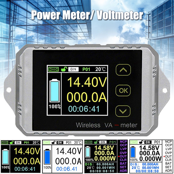 Wireless Bidirectional Current Voltage Meter Voltmeter Capacity Meter ...