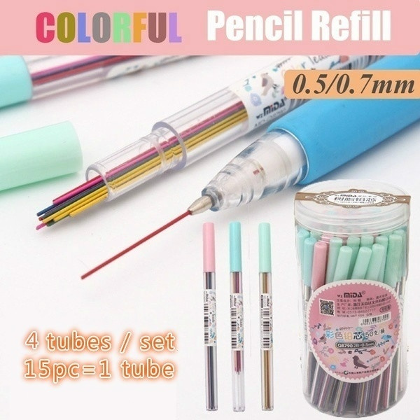 4 Tubes 2B Color Mechanical Pencil Refills Colorful Pencil Refills ...