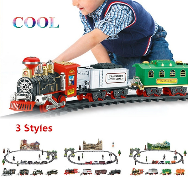 Remote Control Conveyance Track Train Toys Electric Steam Smoke RC ...
