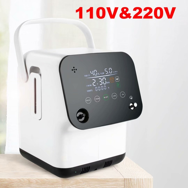 Portable O2 Concentrator 1-6L/min Intelligent Voice Full Touch Screen Oxygen Generator ...