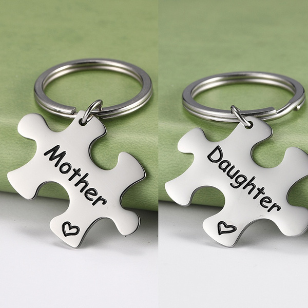 Birthday Gift Mother And Daughter Keychain Puzzle Keychain Keychain For ...