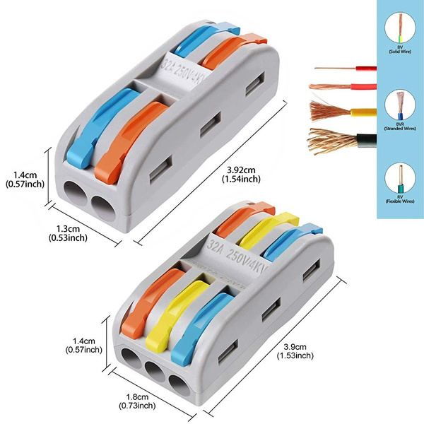 10 PCS SPL-2 /SPL-3 Lever Nuts Conductor Compact Connectors | Wish 10 PCS SPL-2 /SPL-3 Lever Nuts Conductor Compact Connectors | Wish