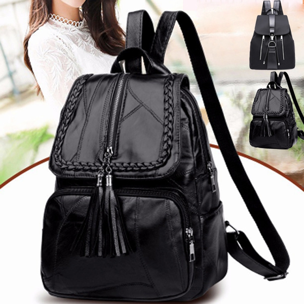 Women Fashion Backpack College Student Bag Casual Double Shoulder Bag ...