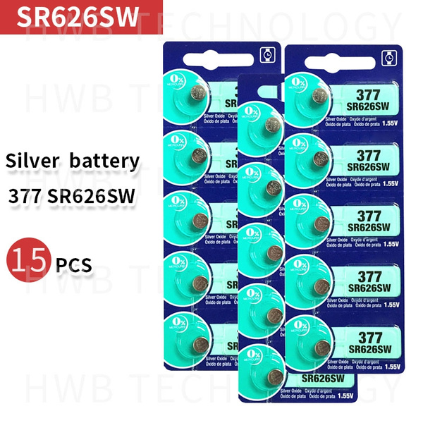 15pcs NEW 100% Original 377 SR626SW 626 SR626 V377 AG4 Watch Battery ...