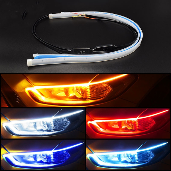 2X Ultrathin Cars DRL LED Daytime Running Lights Flexible Driving White ...
