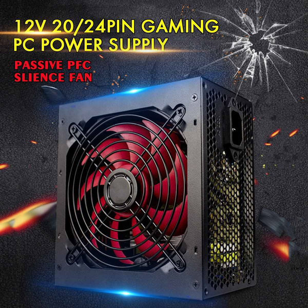 Max 500W 220V Power Supply Passive PFC Silent Fan ATX 20/24pin 12V PC ...