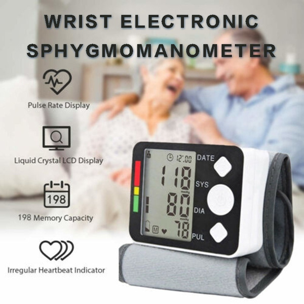 Digital Wrist Blood Pressure Monitor Heart Beat Rate Pulse BP Measure ...