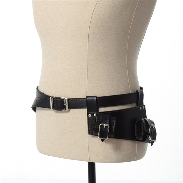 Black Medieval Two Buckle Sword Frog Holster Belt Rapier Scabbard ...