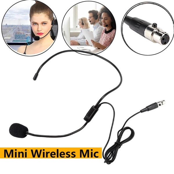 Mini XLR 3 Pins TA3F Plug Professional Wireless Head-Wear Mic Headset ...