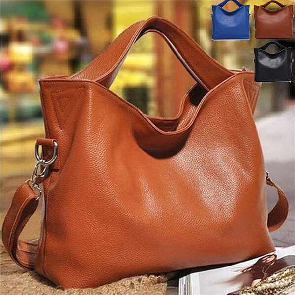 Women's Fashion One-shoulder Diagonal Tote Bag Calf Leather Tote Large ...