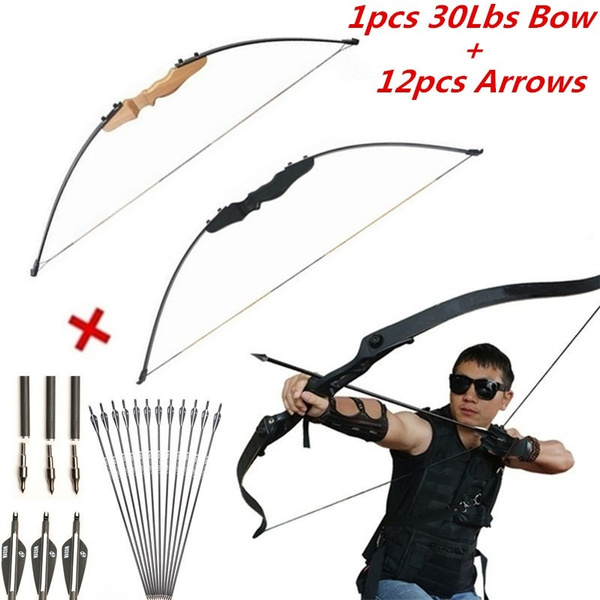 Outdoor Archery Bow and Arrows Set Hunting Combo 51 Inches 30lbs ...