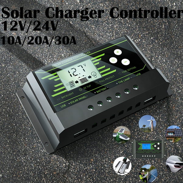 New High Quality 10A/20A/30A 12V/ 24V MPPT LCD Auto Work Solar Charge ...