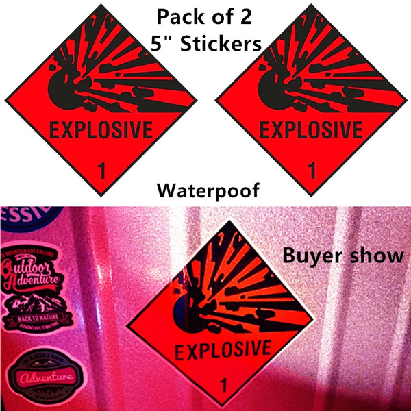 5 Inches Safety Warning Stickers Explosive Dangerous Substance Labels ...