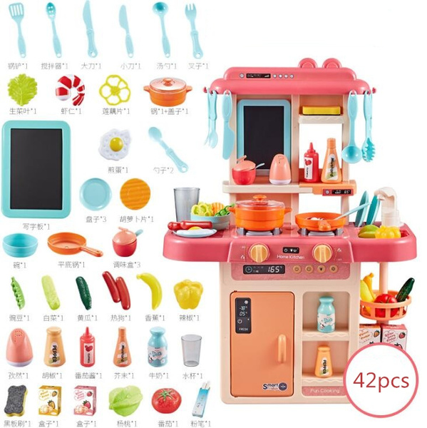 Simulation cocina infantil sound and light water spray kitchen toys set ...
