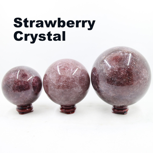 Natural Strawberry Crystal Sphere Quartz Crystal Ball Healing | Wish