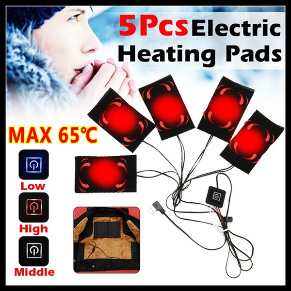 New Winter 5 In1 USB Charged Clothes Heating Pad 5V Electric Heating ...