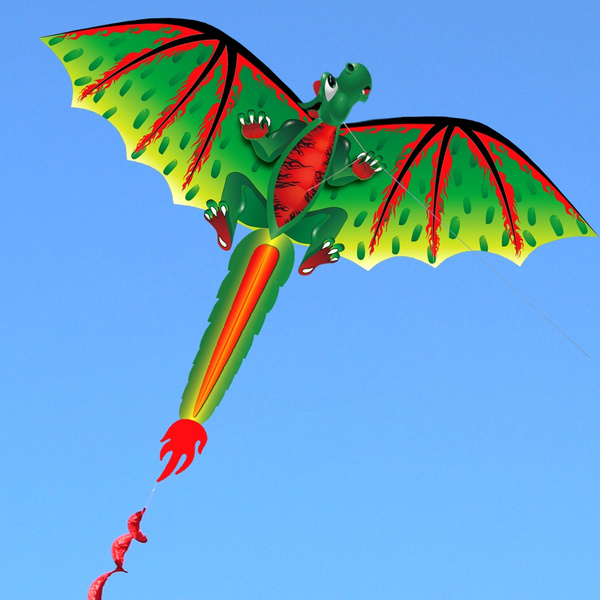 3D Upgrade Classical Dragon Kite-Easy to Fly Single Line with Tail | Wish