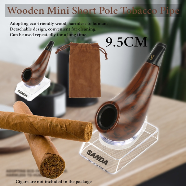 Detachable Wood Mini Tobacco Pipe Short Pole Cigarette Cigar Smoking ...