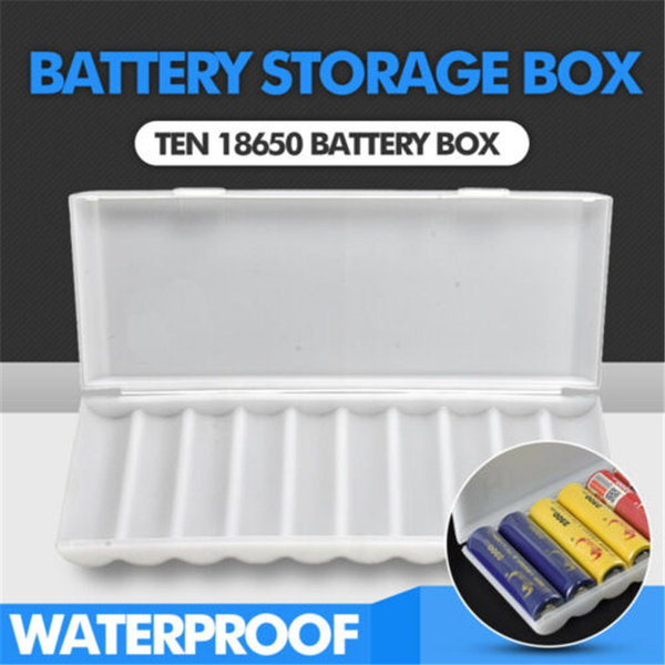 PP 10X18650 Container 18650 Battery White Storage Box Battery Holder ...