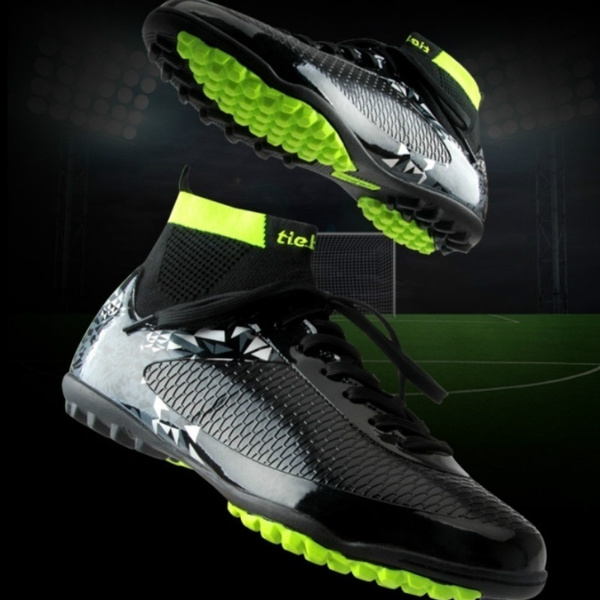 Professional Soccer Shoes Mens Sneakers TF Turf Non-slip High Ankle ...