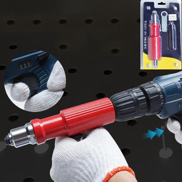 Electric Rivet Gun Riveting Adapter Insert for Cordless Drill Riveter ...